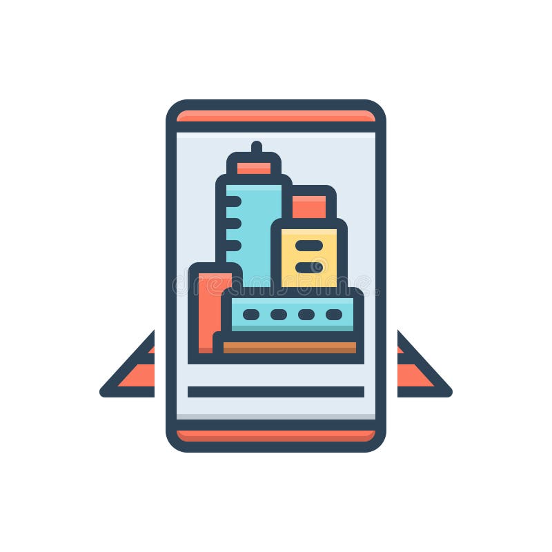 Color Illustration Icon for Augmented Reality, Connection and Composite ...