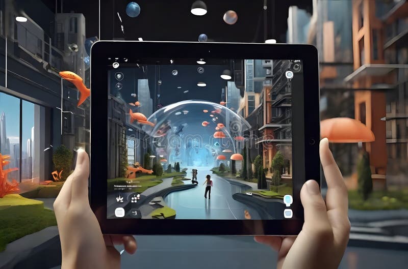 Augmented Reality stock illustration. Illustration of facade - 297699064