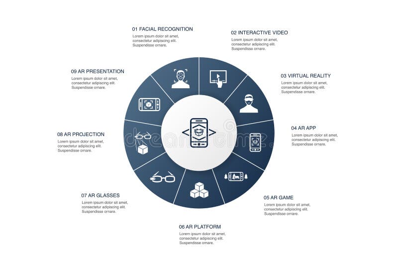 Augmented Reality Infographic 10 Steps Stock Vector - Illustration of ...