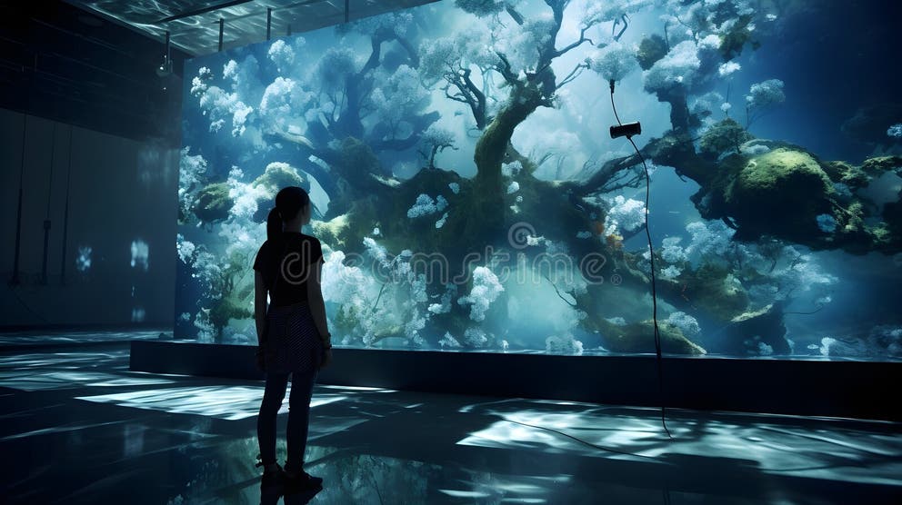 Augmented Reality Installation Blending the Virtual and Physical Worlds Stock Illustration ...