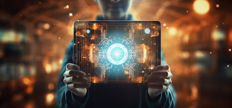 Augmented Reality Interface with Futuristic Circuitry, Generative AI ...