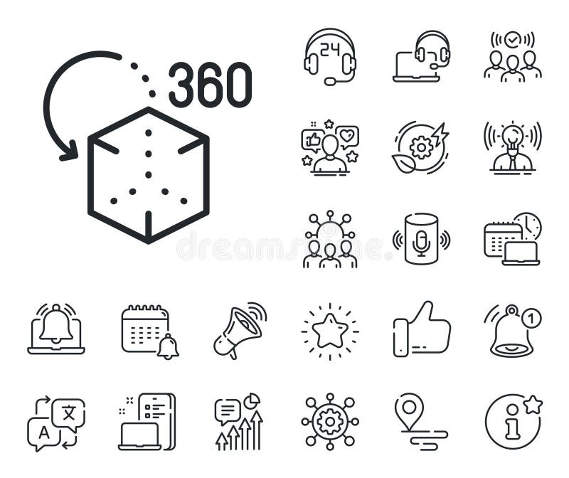 Augmented Reality Line Icon. VR Simulation Sign. 3d Cube. Place ...