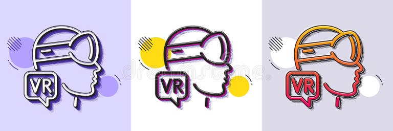 Augmented Reality Line Icon. VR Simulation Sign. Headset Glasses ...