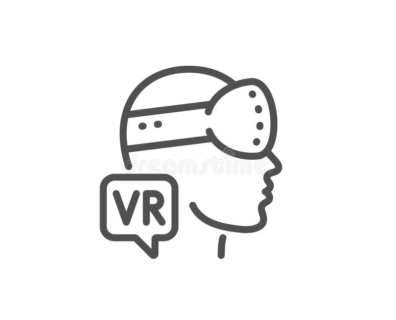 Augmented Reality Line Icon. VR Simulation Sign. Headset Glasses ...