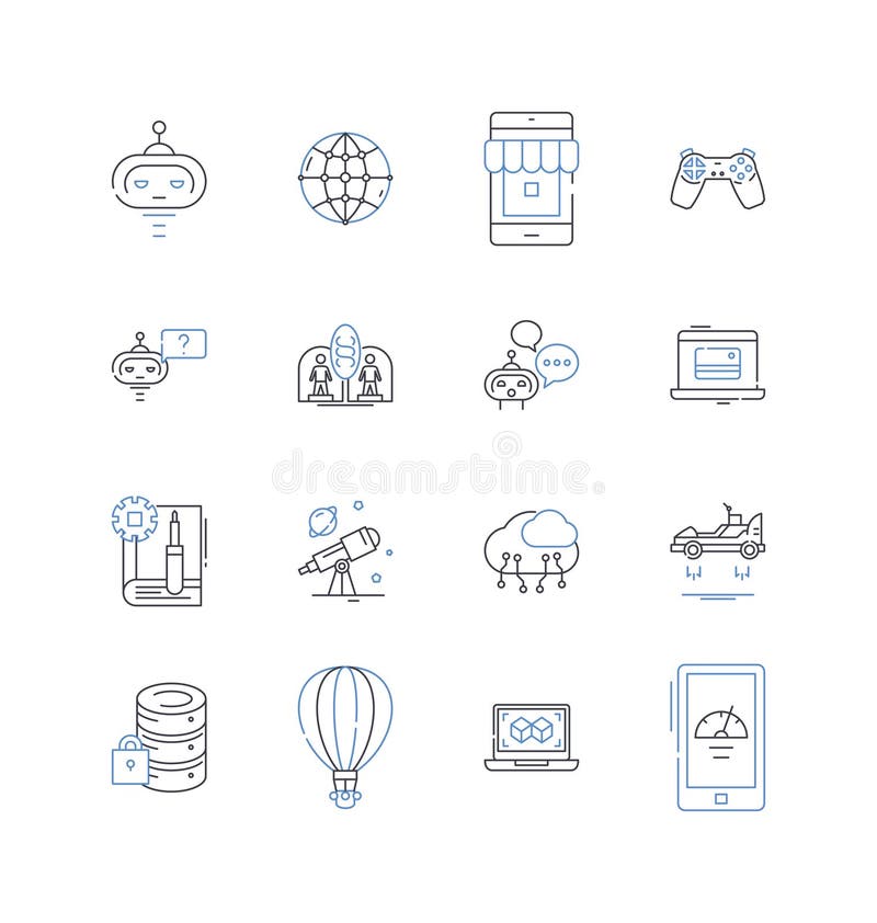 Augmented Reality Line Icons Collection. Immersive, Interactive ...
