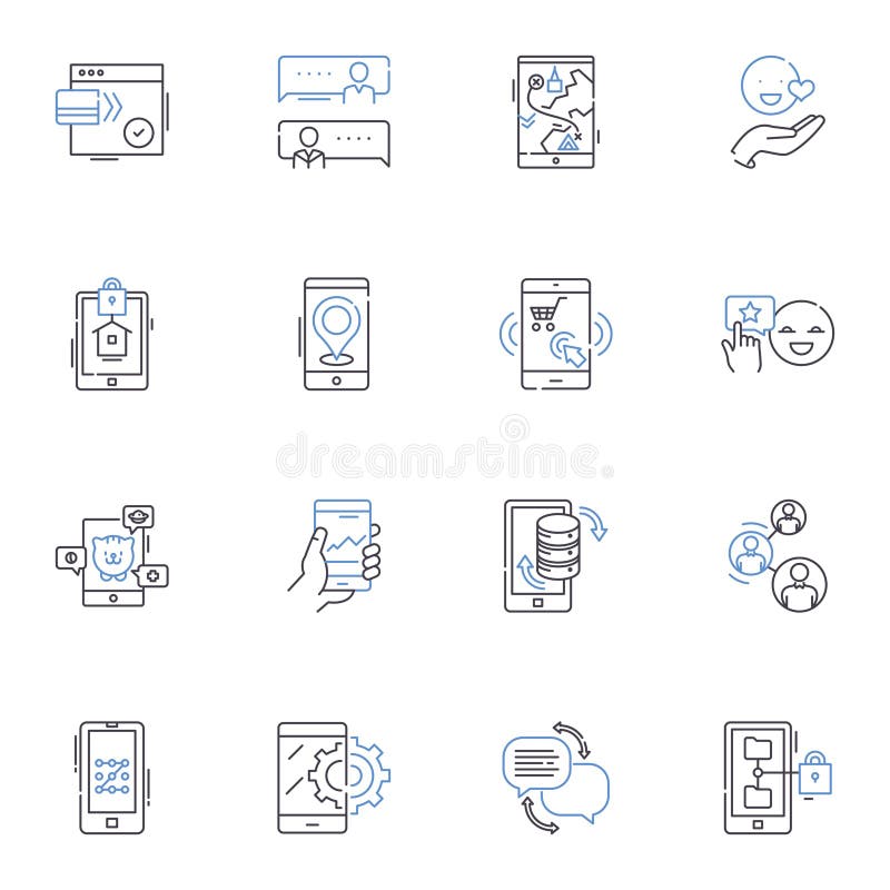 Augmented Reality Line Icons Collection. Interaction, Imagination ...