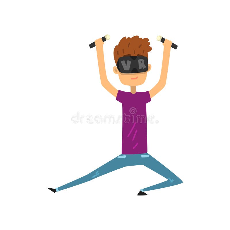 Augmented Reality Man Cartoon Character with Aim Controllers, Gaming ...