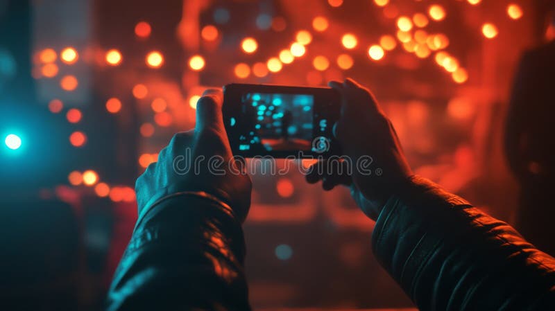 In Augmented Reality Marketing, a Hand Holds a Smartphone and Uses an ...