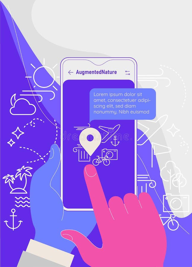 Augmented Reality City Tourism Mobile App Concept Stock Vector ...