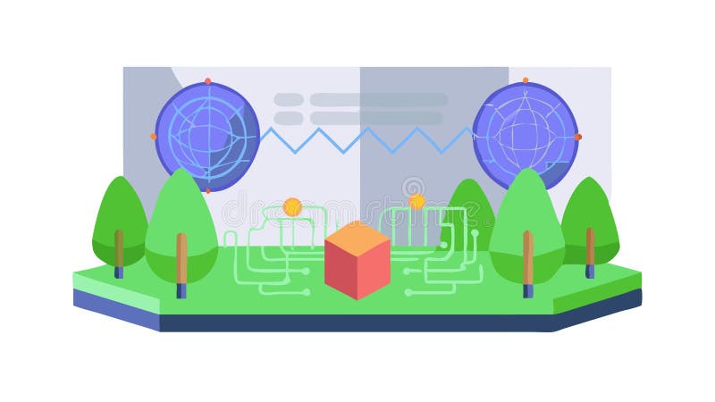 Augmented Reality Nature Experience in a Park, Vector Design Generative ...