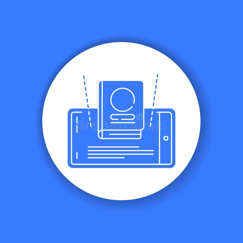 Augmented Reality Online Reading Book Black Glyph Icon. Virtual Library ...