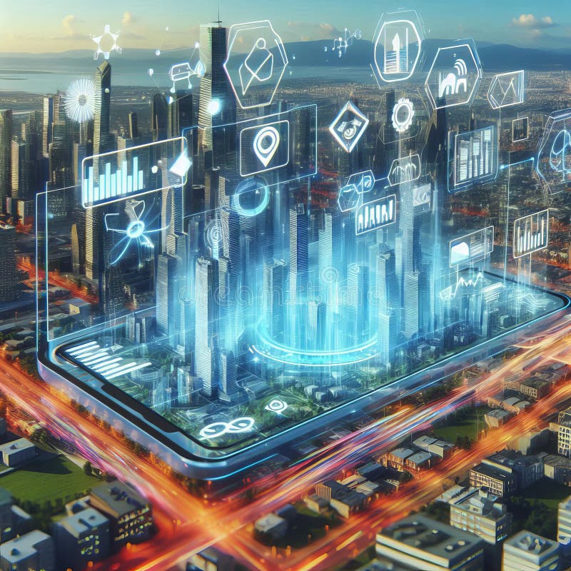 Augmented Reality Overlay Illustration of AR Information Overlai Stock ...