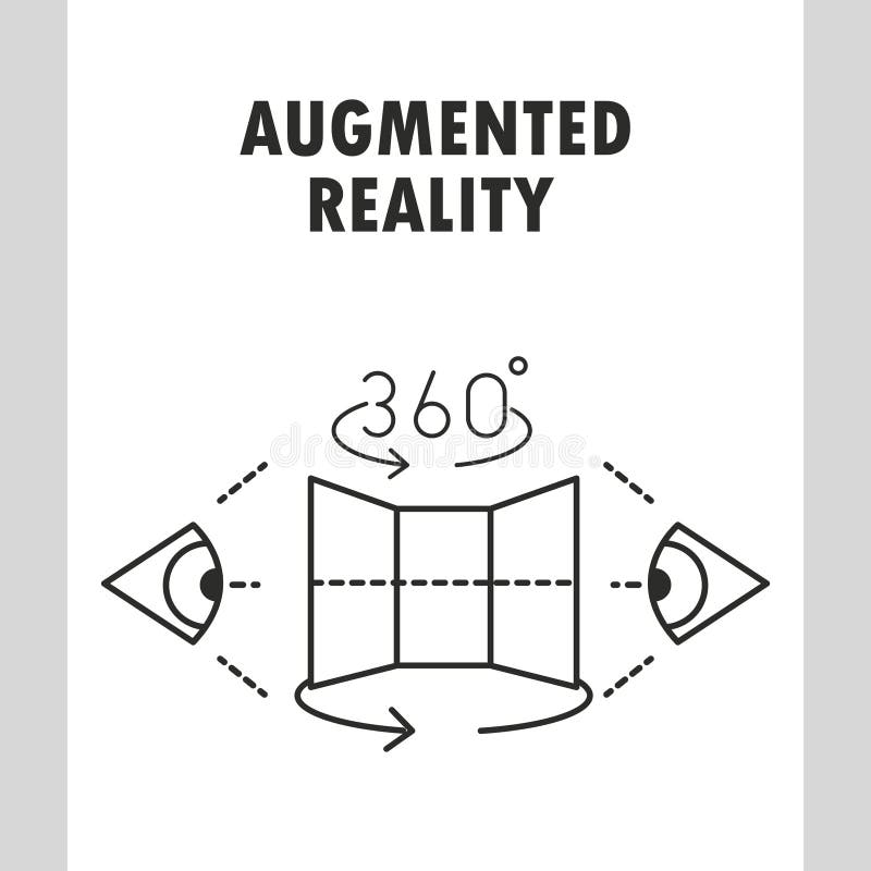 Augmented Reality, Panoramic 360 Degree View Line Style Stock Vector ...