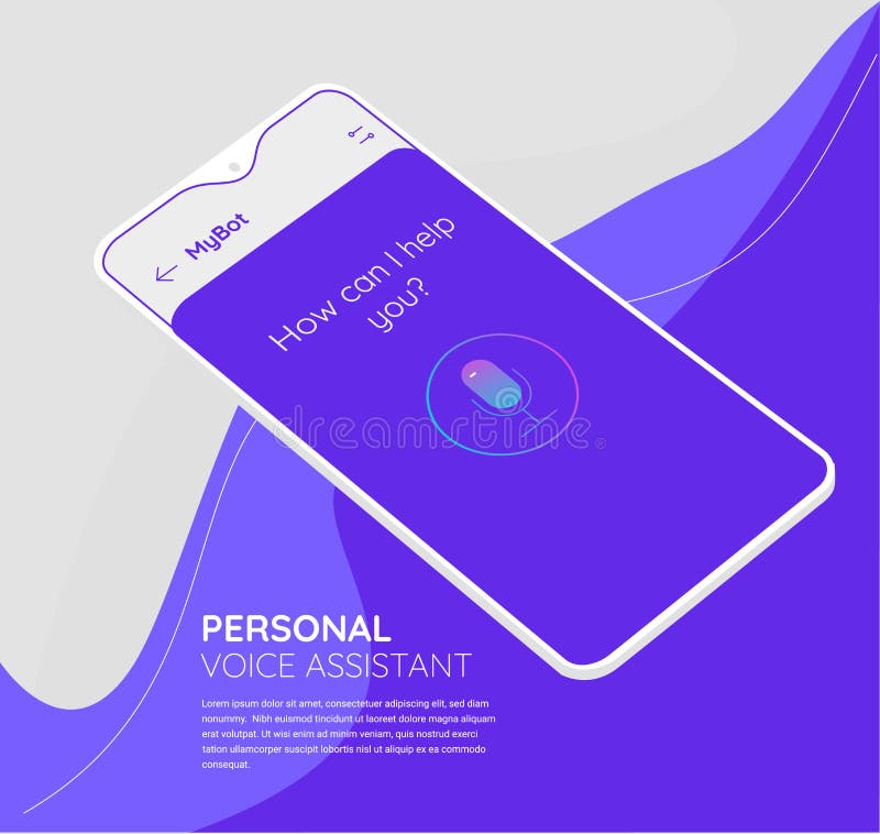 Augmented Reality Personal Voice Assistant Mobile App Concept Stock ...