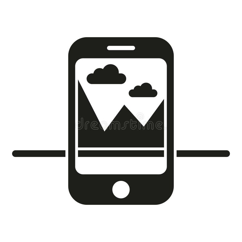 Augmented Reality Phone Landscape Icon Simple Vector. Scan Game Stock ...
