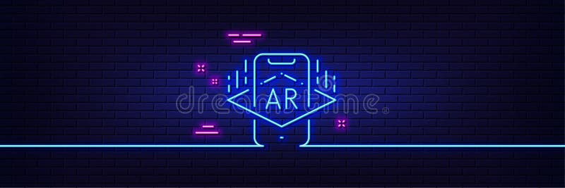 Augmented Reality Phone Line Icon. VR Simulation Sign. 3d View. Neon ... Augmented Reality Phone Line Icon. VR Simulation Sign. 3d View. Neon ...