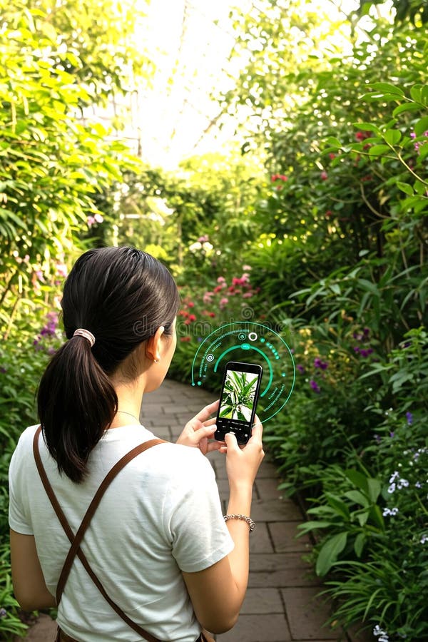 Augmented Reality Plant Identification Stock Illustration ...