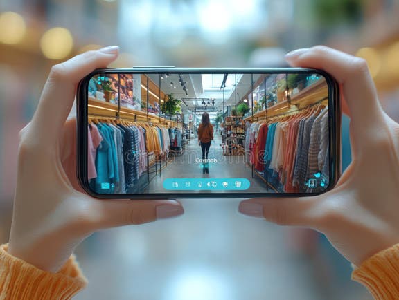 Augmented Reality Shopping: a Consumer Uses Augmented Reality To Try on ...