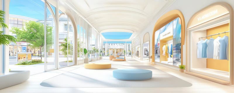 Augmented Reality Shopping, Virtual Fitting Room, 3D Illustration ...