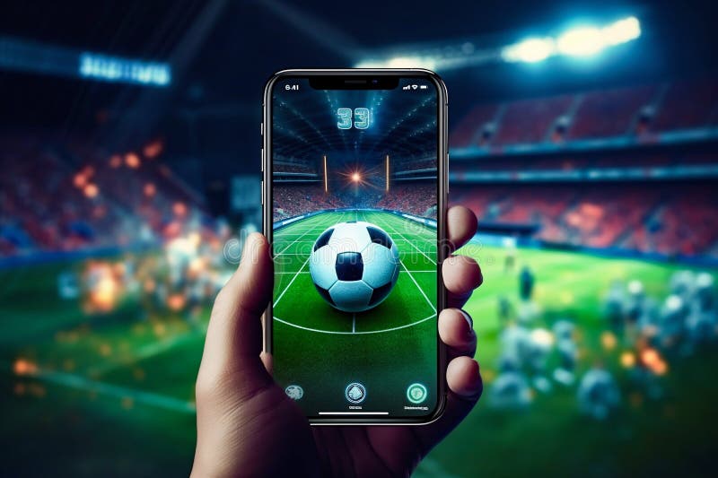 Augmented Reality Soccer Experience. Generative Ai Stock Illustration ...