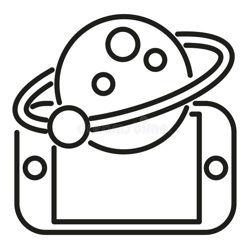 Augmented Reality Space Planet Icon Outline Vector. Game Camera Stock ...
