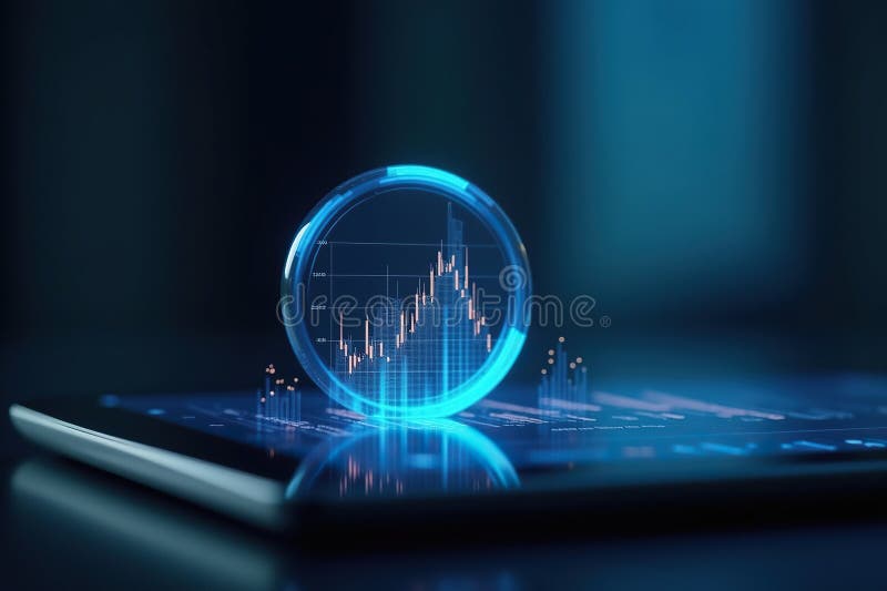 Augmented Reality Stock Chart Stock Illustration - Illustration of data ...