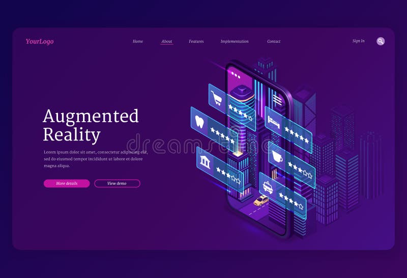 Augmented Reality Technologies Banner Stock Illustration - Illustration ...