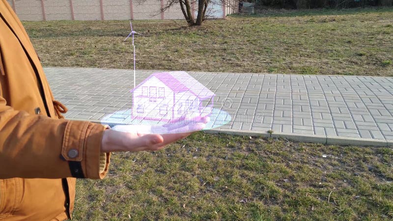 Augmented Reality Technology Eco House 3d Render Stock Video - Video of ...