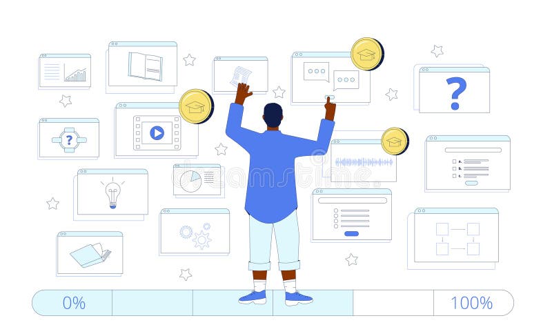 Augmented Reality Technology in Education. Vector Illustration Stock ...