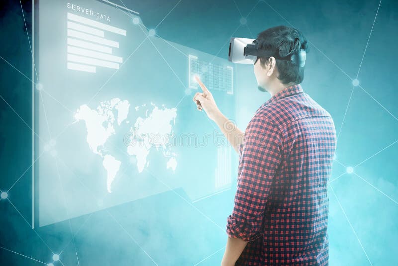 Augmented Reality Technology Stock Photo - Image of binary, male: 142931496