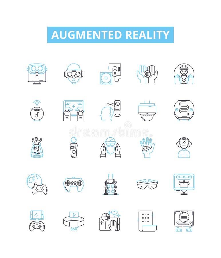 Augmented Reality Vector Line Icons Set. Augmented, Reality, AR, 3D ...