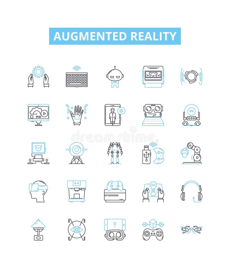Augmented Reality Vector Line Icons Set. Augmented, Reality, AR, 3D ... Augmented Reality Vector Line Icons Set. Augmented, Reality, AR, 3D ...