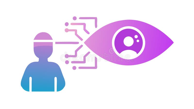 Augmented Reality Vision with Large Eye Icon, Vector Design Generative ...