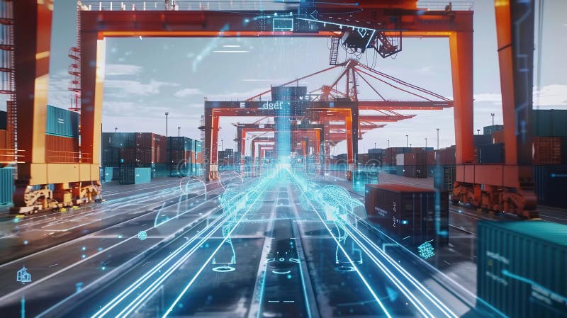 Augmented Reality Visualization Creating 3D Graphics Over Shipping ...