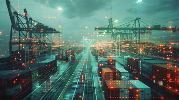 Augmented Reality Visualization Creating 3D Graphics Over Shipping ...