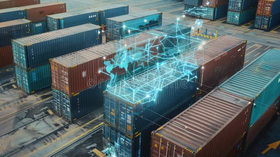 Augmented Reality Visualization Creating 3D Graphics Over Shipping ...