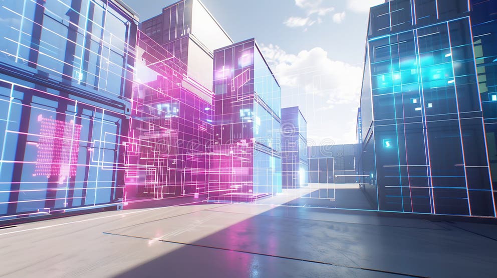 Augmented Reality Visualization Creating 3D Graphics Over Shipping ...