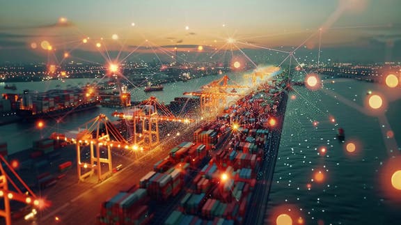 Augmented Reality Visualization Creating 3D Graphics Over Shipping ...