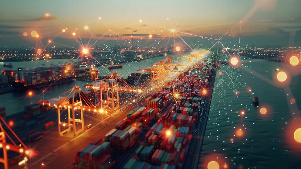 Augmented Reality Visualization Creating 3D Graphics Over Shipping ...