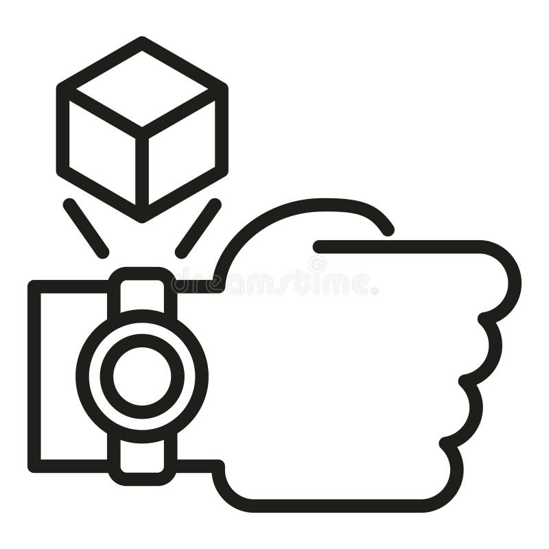 Augmented Reality Watch Tech Icon Outline Vector. Vr App Stock Vector ...