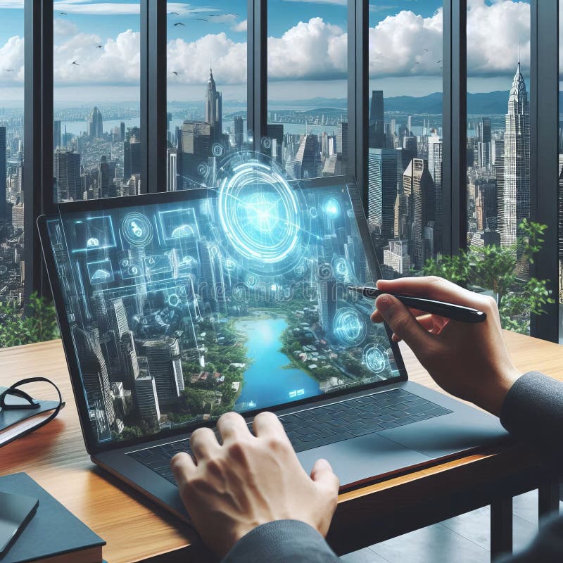 Augmented Reality Windows Windows Equipped with AR Technology T Stock Illustration ...