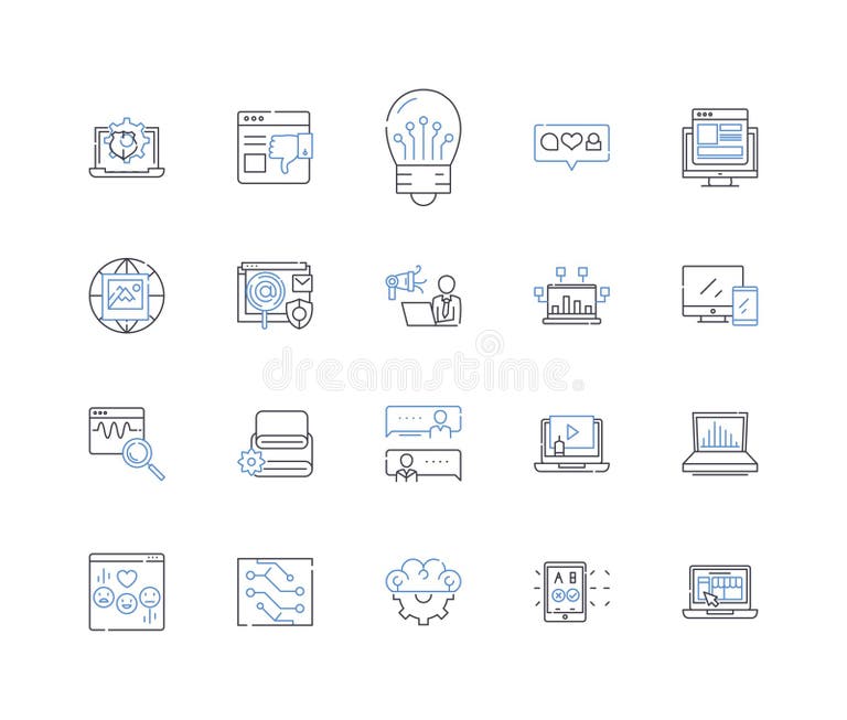 Augmented Technology Line Icons Collection. Augment, Reality ...