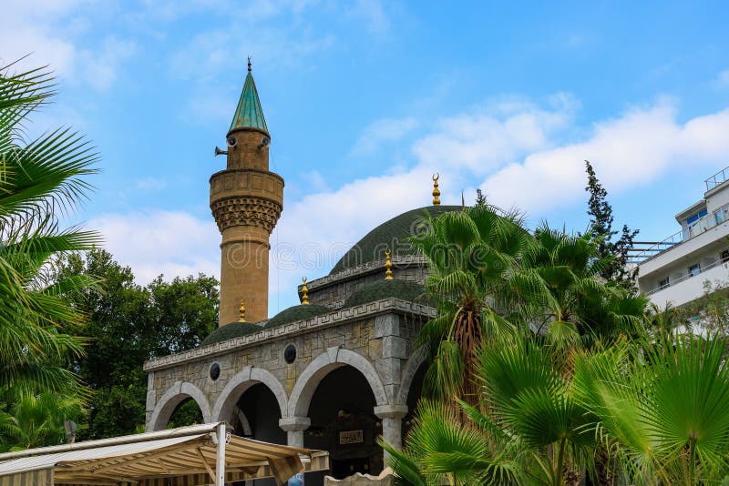 August 11, 2022 Beldibi, Turkey. Mosque Building. Background with Copy ...