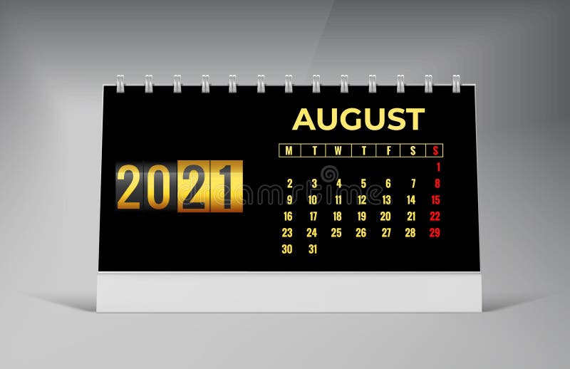 August2021 Calendar. April 2021 Calendar Vector Illustration. Wall Desk ...