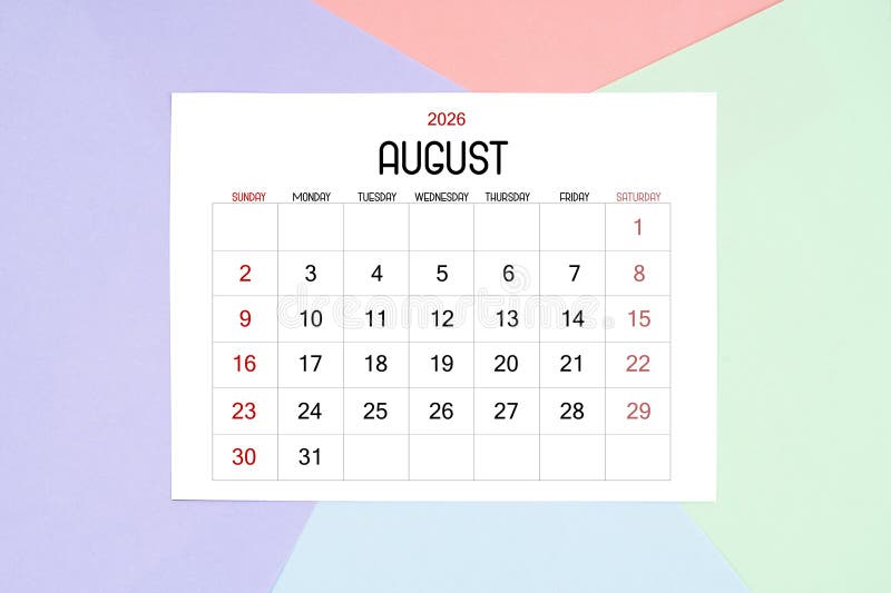 1 August, Calendar Date Composed with Multi Colored Stones Over Green ...