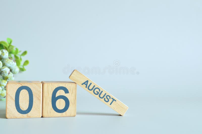 August 06, Calendar Cover Design with Number Cube with Green Fruit on ...