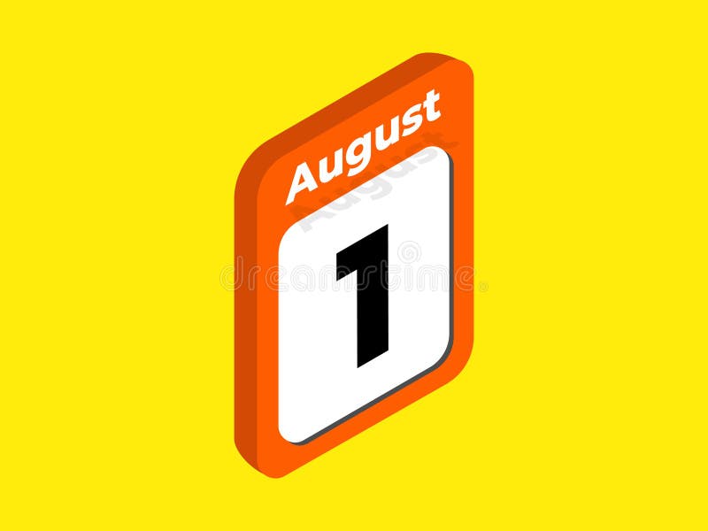 August 1- Calendar Date Icon Vector Illustration Stock Vector ...