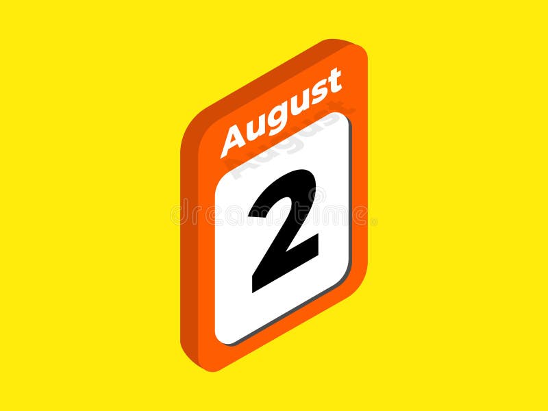 August 2- Calendar Date Icon Vector Illustration Stock Vector ...