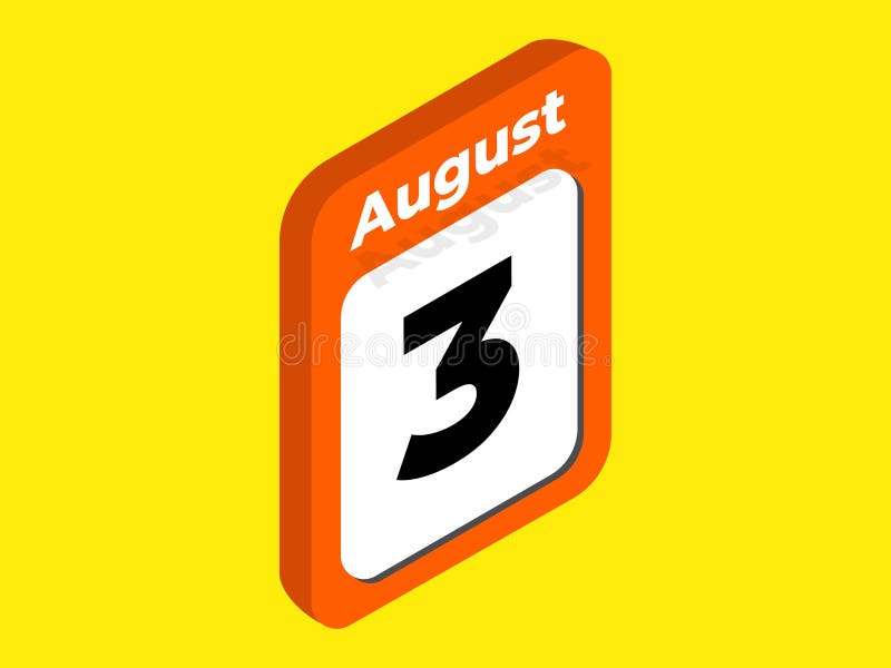 August 3- Calendar Date Icon Vector Illustration Stock Vector ...