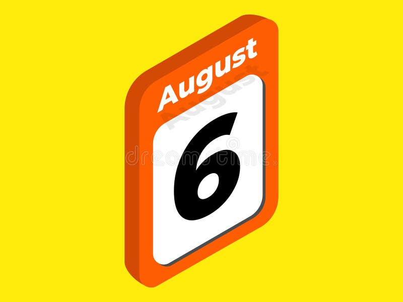 August 6- Calendar Date Icon Vector Illustration Stock Vector ...